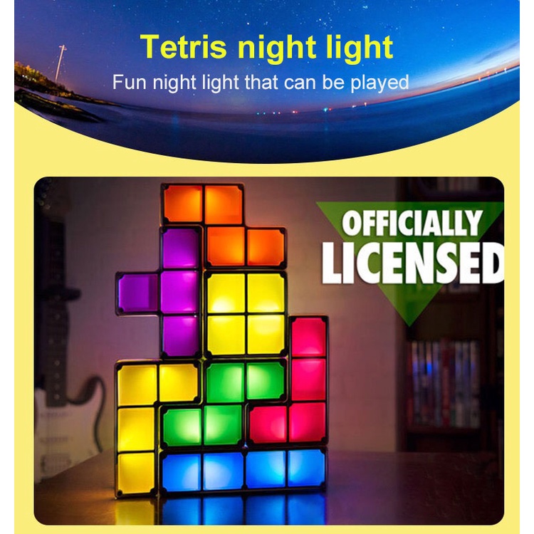 Tetris Puzzle LED Night Light Stackable LED Desk Table Lamp ...