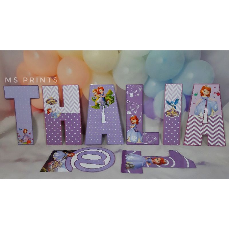 [PRICE PER LETTER] DISNEY PRINCESS /ARIEL /BELLE / SOFIA the 1st themed ...