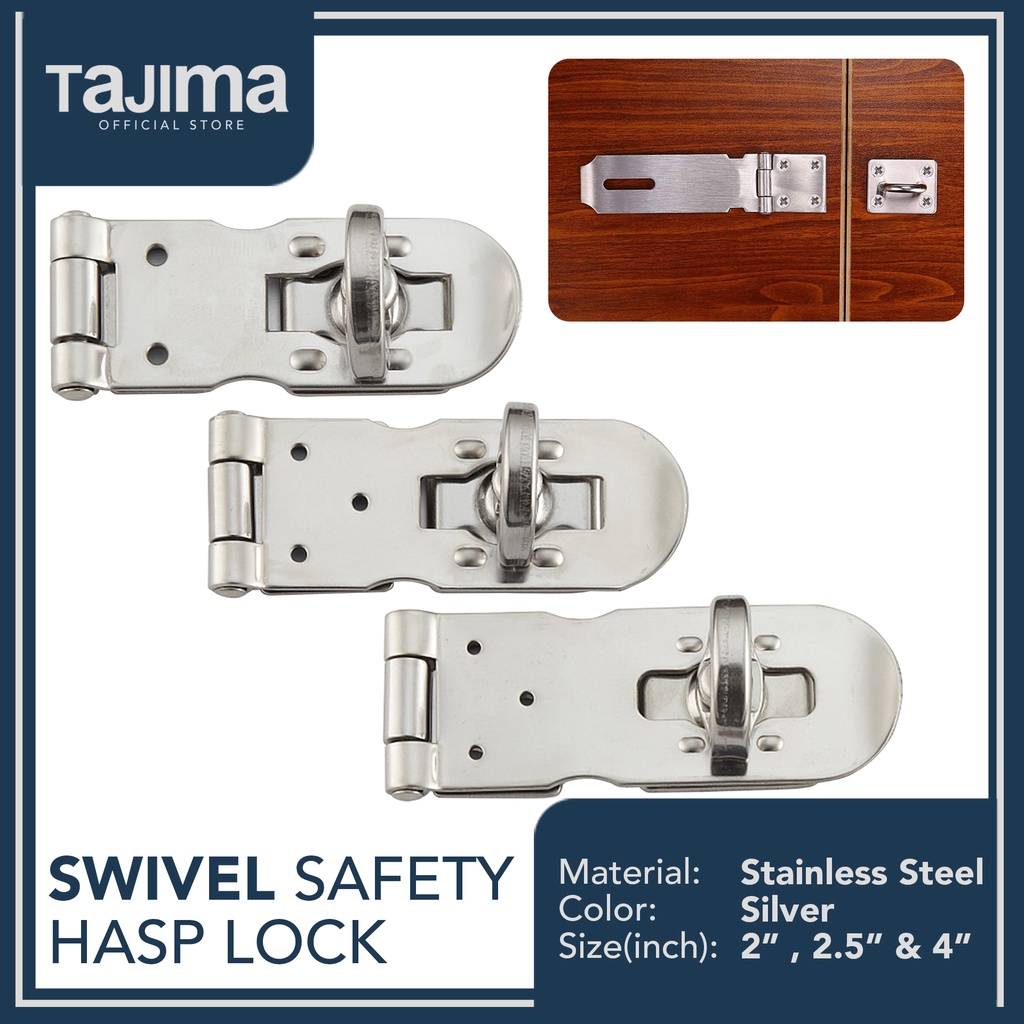 Stainless Steel 304 Swivel Safety Hasp with Lock Button | Shopee ...
