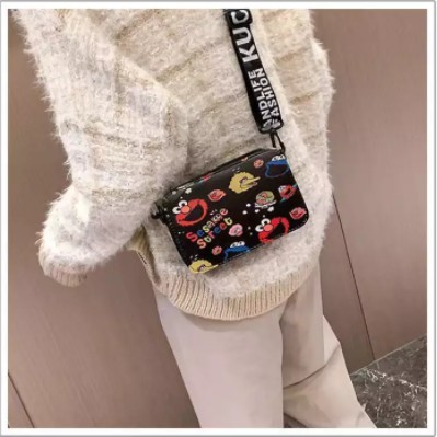 Y118 Bag Women 2020 New Korean Version of the Printed Sesame Street ...
