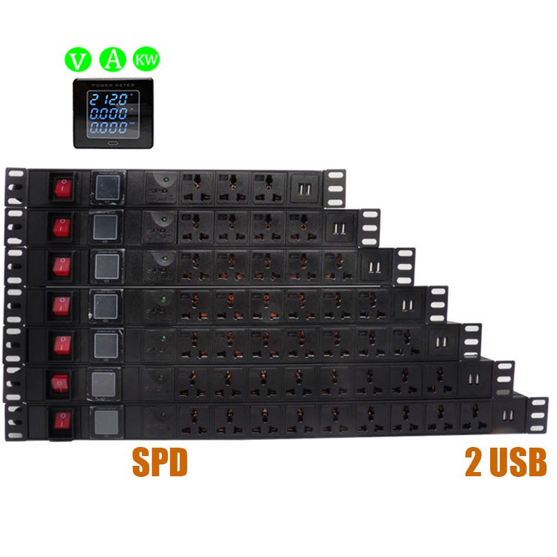 Server Rack Power Distribution Unit PDU 3-10 Poss. Socket Outlet ...