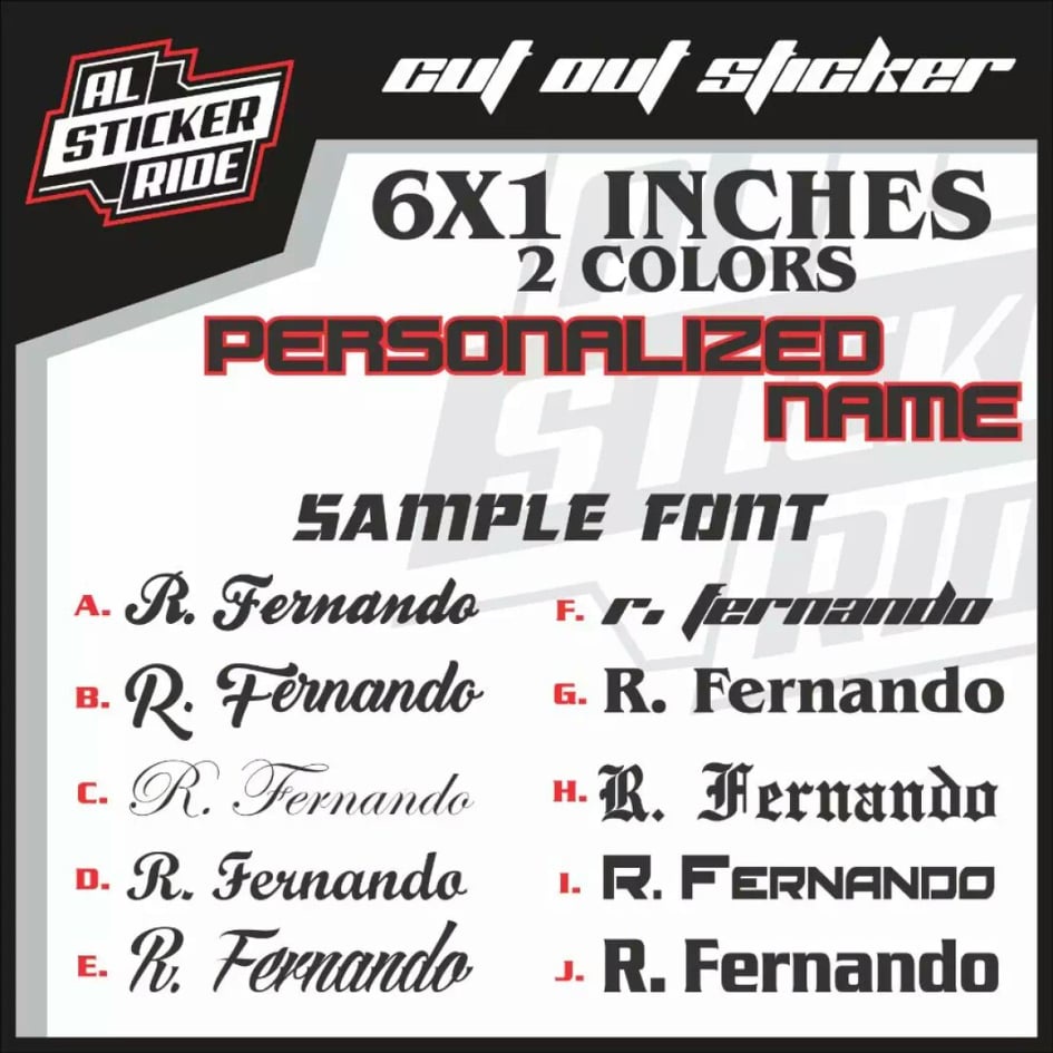 Personalized Sticker Name for your motorcycle | Shopee Philippines