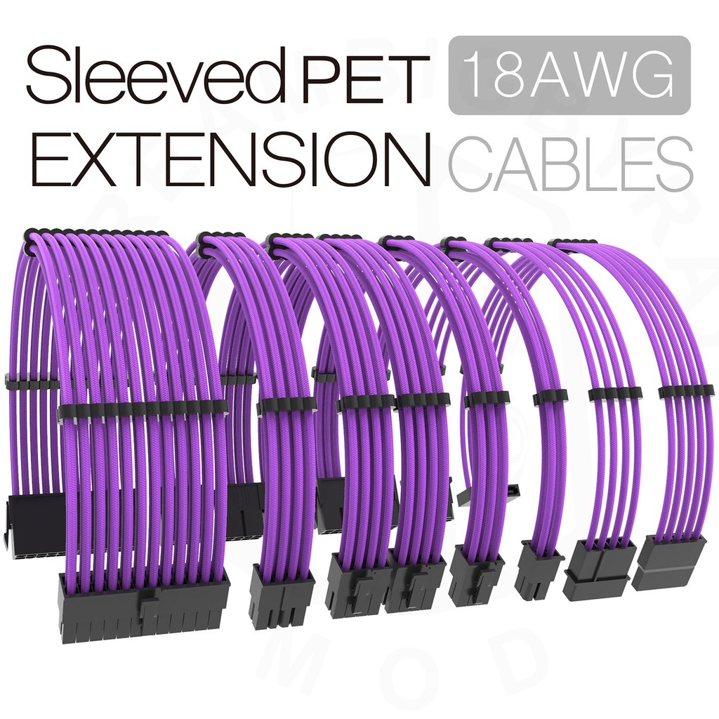 purple sleeved ps psu extension cable cpu gpu8pin cords | Shopee ...