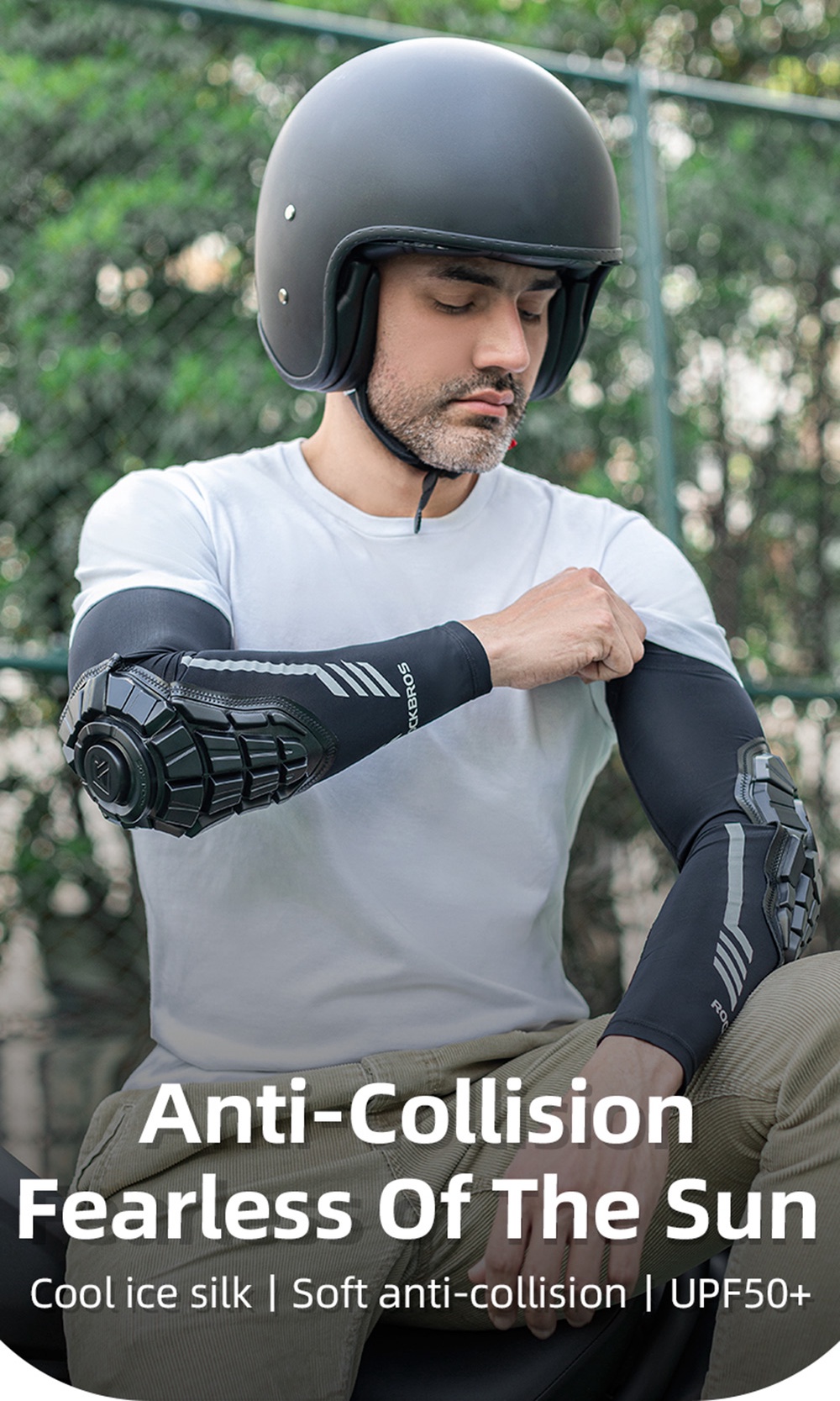 ROCKBROS Motorcycle Anti-Collision Protective Sleeves Ice Silk ...