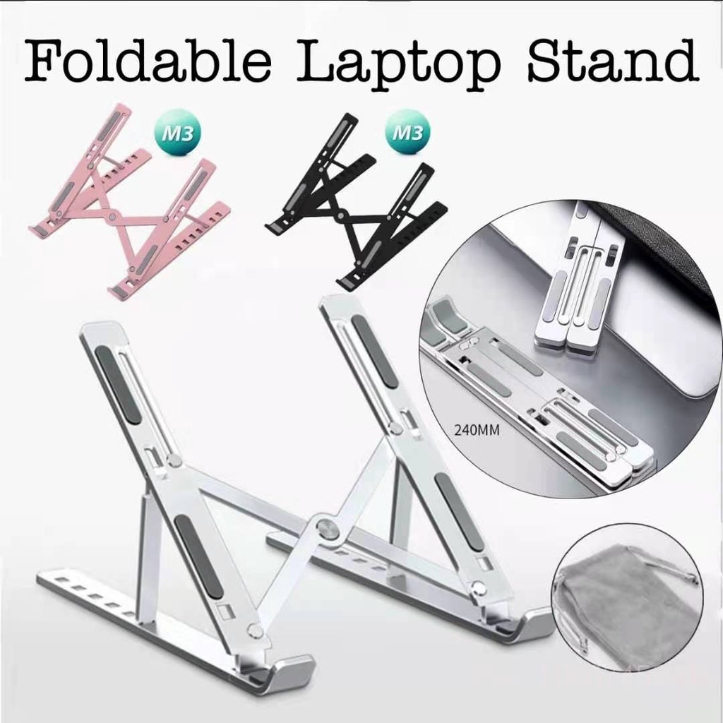 Laptop Stand Foldable Desktop Holder Adjustable Height Tablet Mount For ...