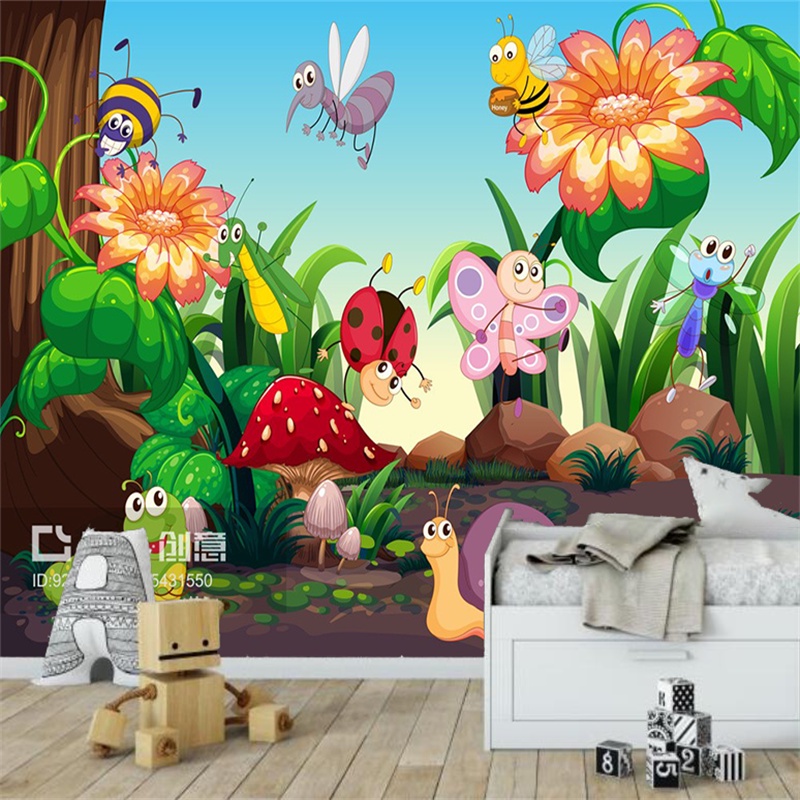 mural butterfly nature wallpaper insect room 3d garden decor scenery ...
