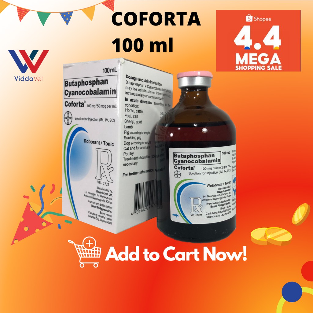 Viddavet-Coforta 100ml contain butaphosphan for pets, livestock and ...