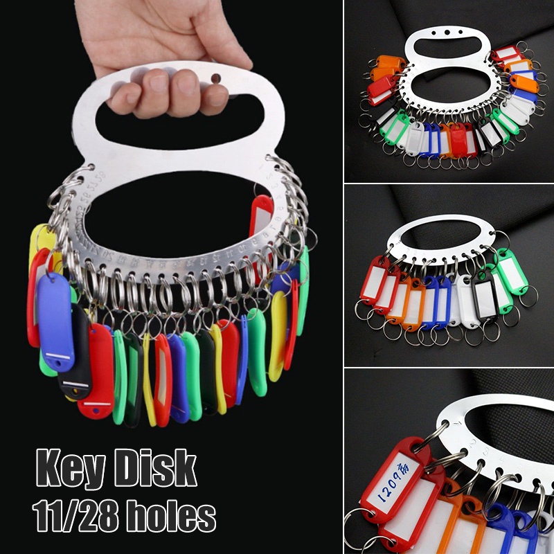 11/28-Bit Stainless Steel Key Organizer Management with Key Rings and ...