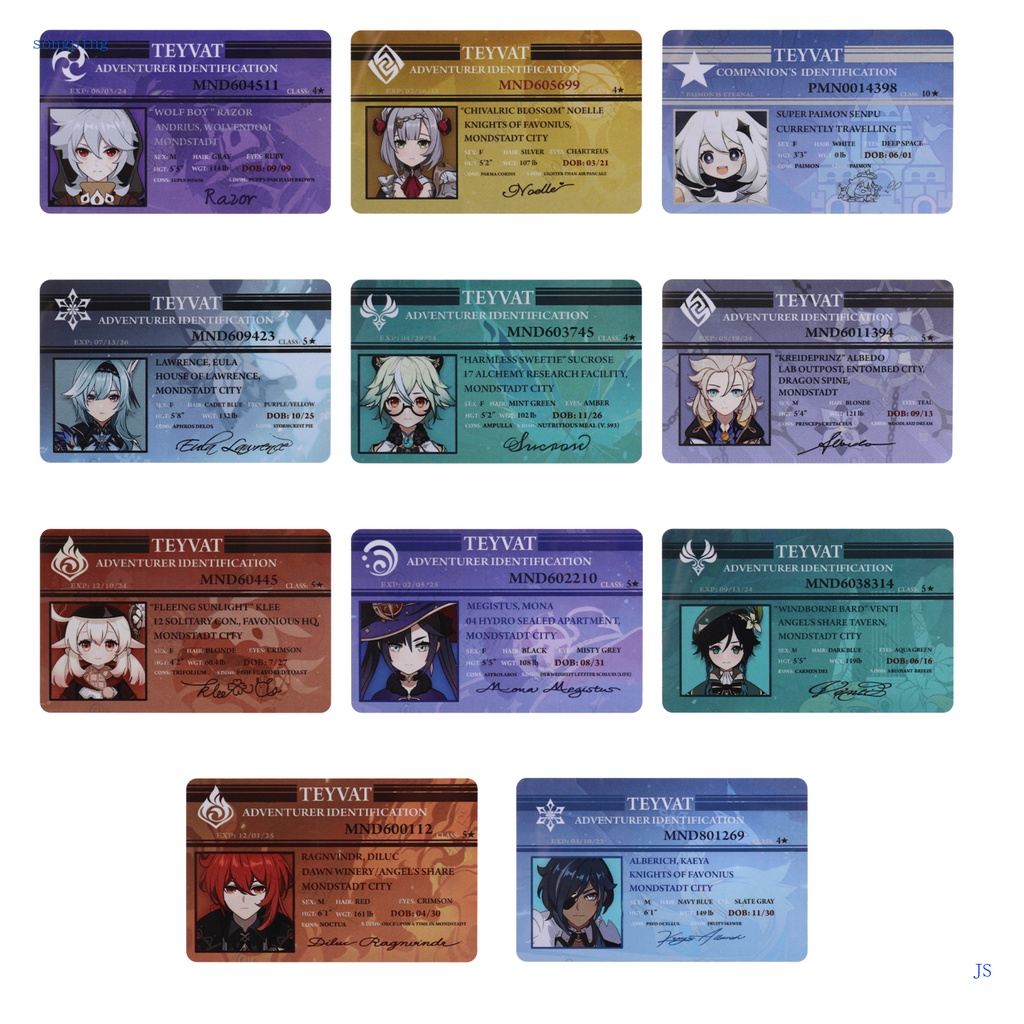 Songping Genshin Impact ID Card Character's Adventurer Identification ...