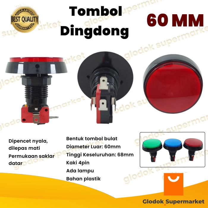 MESIN TOMBOL Dingdong Button Push On Switch Dindong 60mm Ding Dong ...