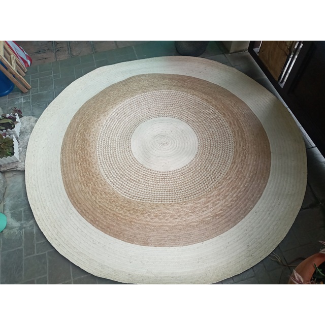 Round Buri Carpet / Buri Mat Tritone with sabatan - 60 inches / 5 feet ...