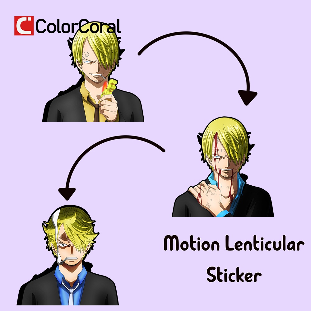 ColorCoral Anime 3D Motion Stickers ONE PIECE Adhesive Stickers Sanji ...