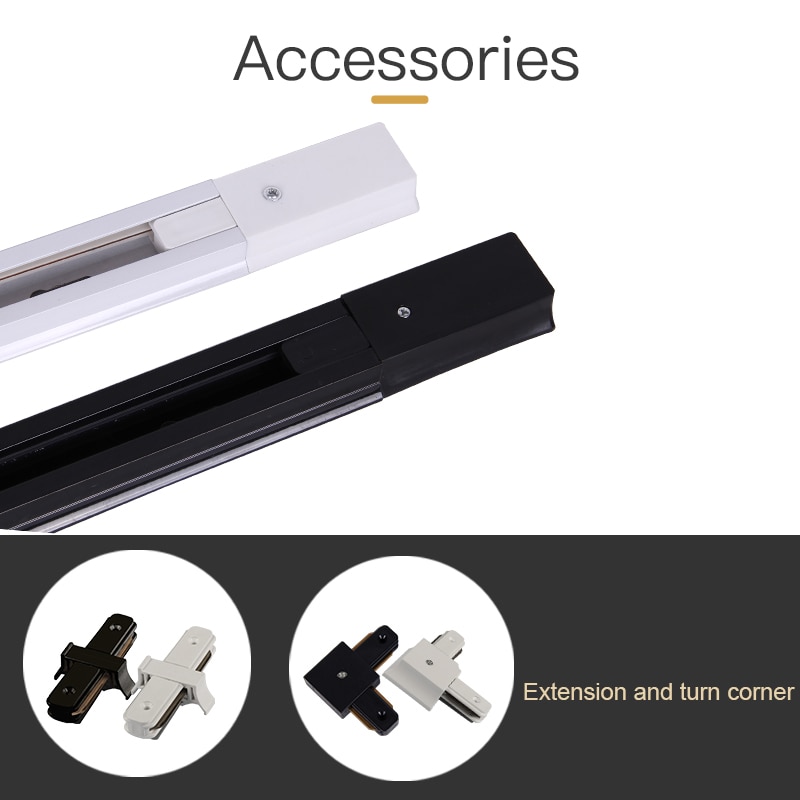 Led Track Light Rail 0.5M Black White 2 Wire System Track Lighting for ...