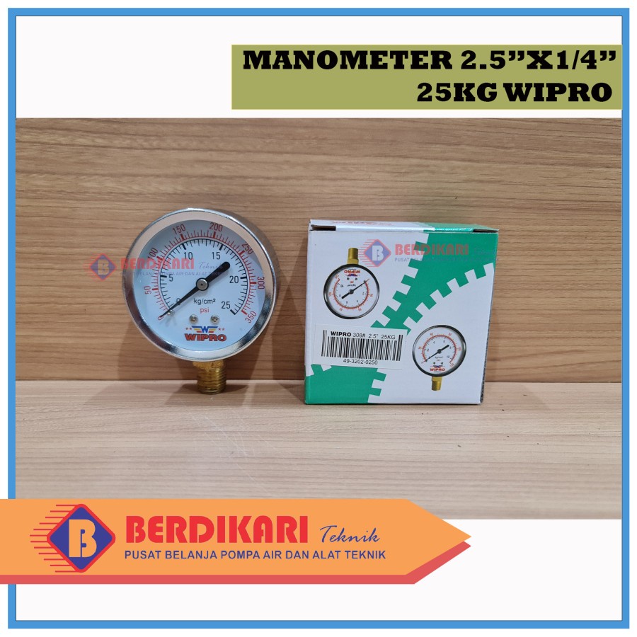 Pressure Gauge Wipro Manometer Wind 2 1/2 x 1/4 inch 25 kg | Shopee ...