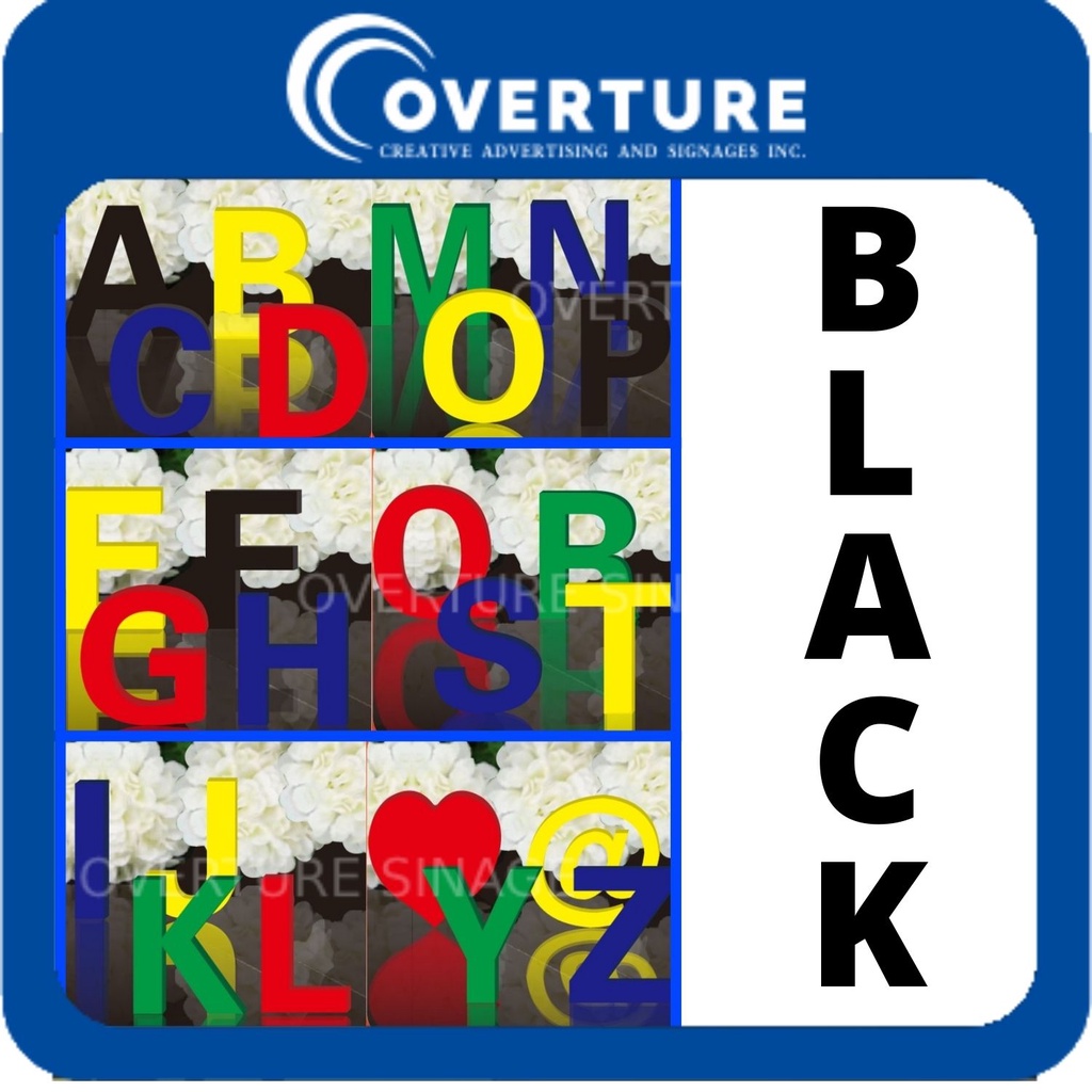 Party & Home Decor BLACK Colored 3D Letter Standee 26 Capital Letters ...