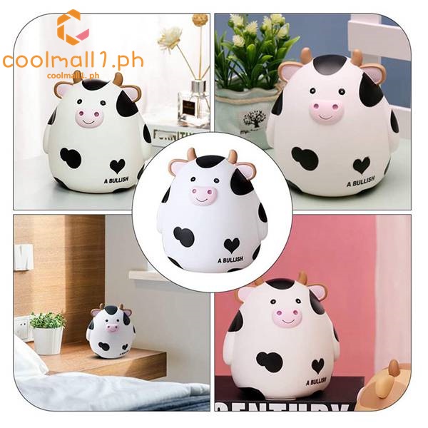Piggy Bank,Cute HHHHPH Cow Money Bank Shatterproof for Children,White ...