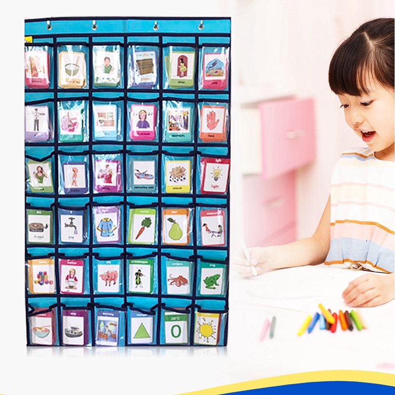 36 Clear Pockets Classroom Pocket Chart with Hook for Classroom ...