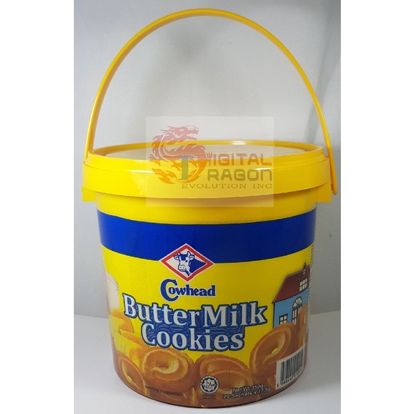 COWHEAD BUTTER MILK COOKIES BUCKET 350g 8888440010054 | Shopee Philippines