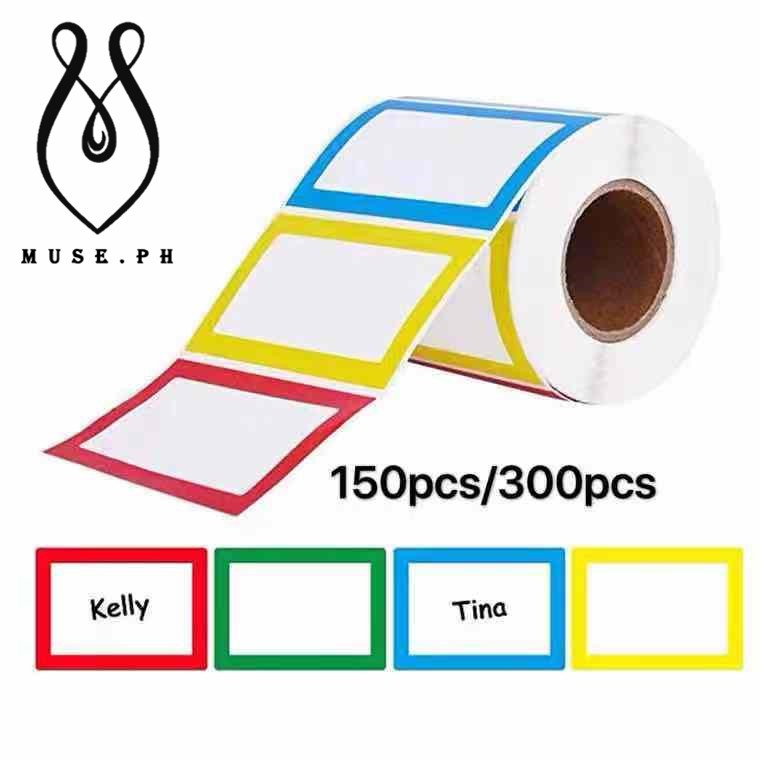MUSE.PH Name Tag Labels 150 Pcs /300 Pcs Colorful(red,yellow,blue,green ...