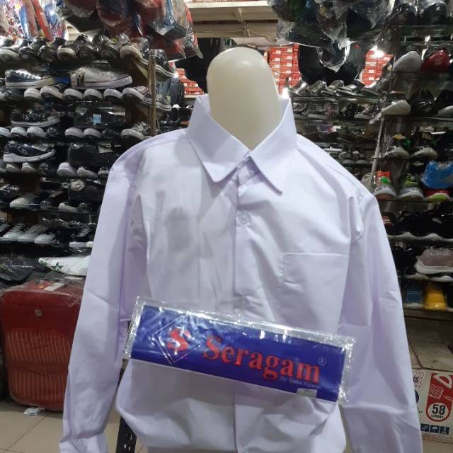 PUTIH KEMEJA Elementary/middle School Uniform School Uniform Long White ...
