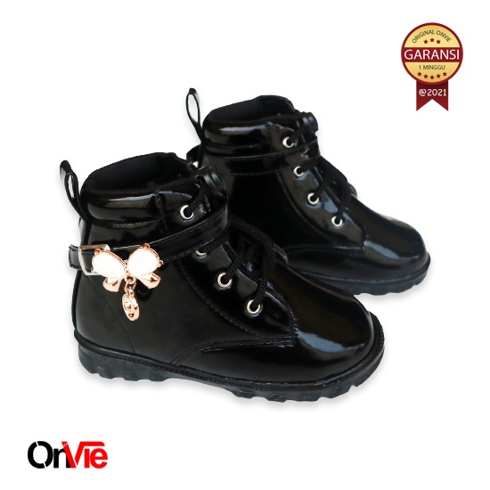Little Butterfly Bead Glossy Girls Boots | Onvie Children's Boots ...