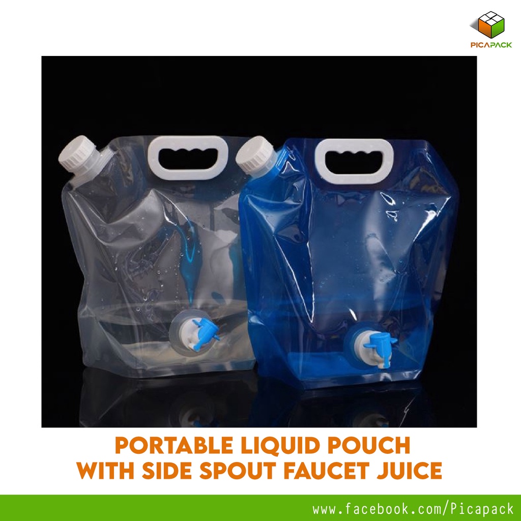 10pcs (1L, 2L, 5 Liters) portable Liquid Pouch with Side Spout faucet ...