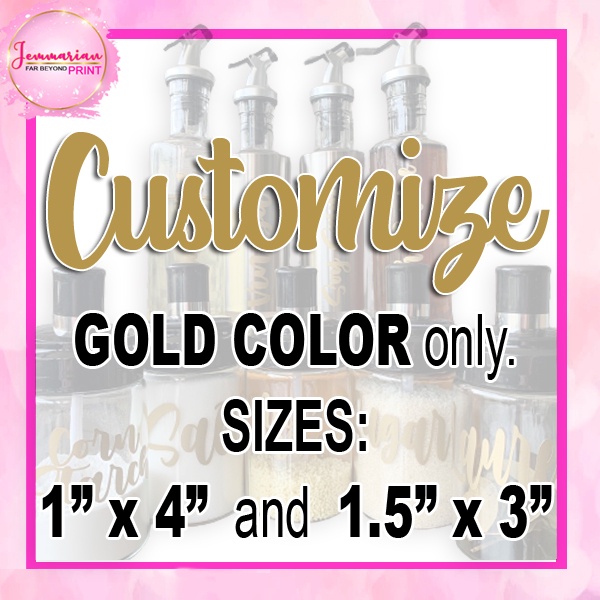 STICKER LABELS FOR CONDIMENTS -GOLD COLOR (bottles and jars NOT ...