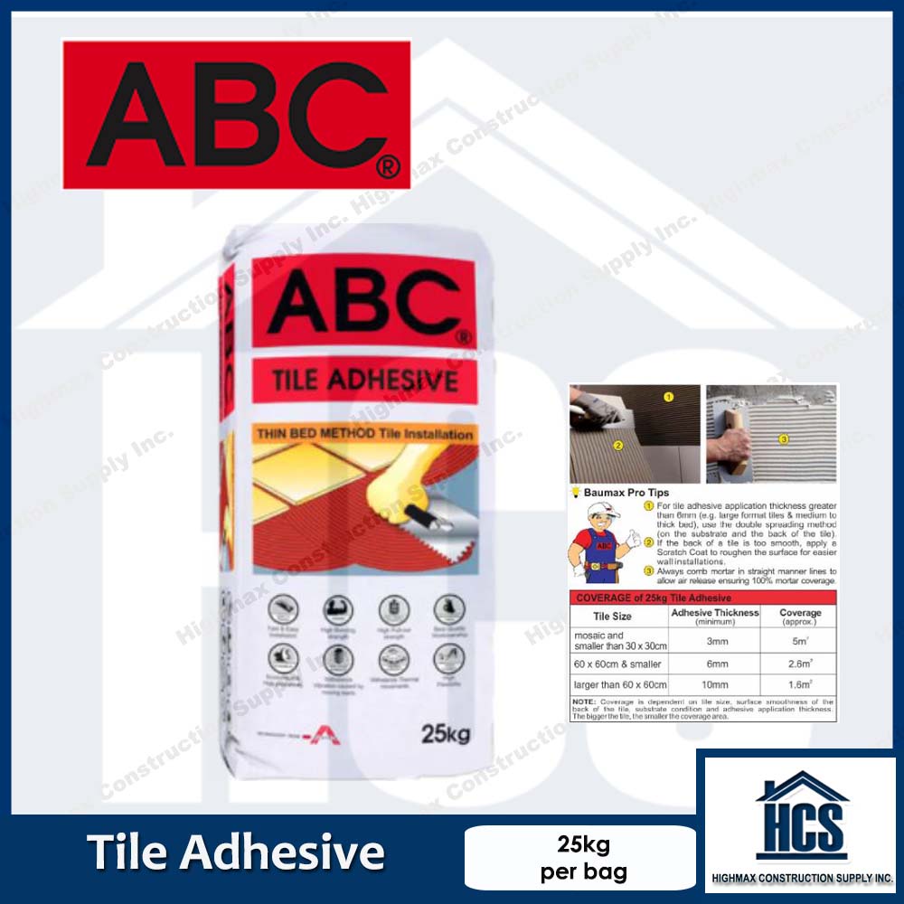 ABC Tile Adhesive 25kg per bag | Shopee Philippines