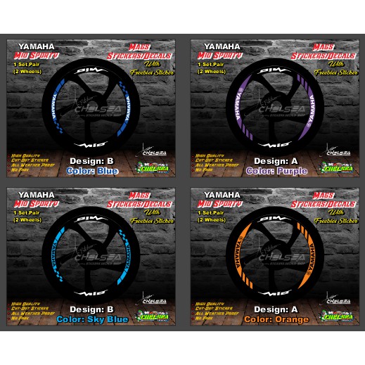 Yamaha Mio Sporty / Soul i 125 / Soulty MAGS/RIM Decals/Stickers ...