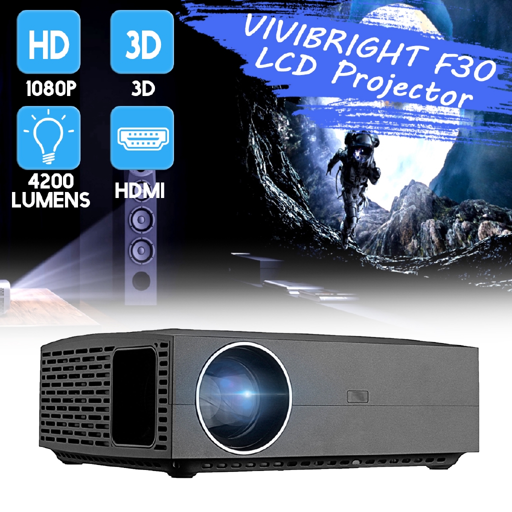 New 1920x1080P VIVIBRIGHT F30 4K HD Projector LCD 1080P 3D EU WIFI FHD ...