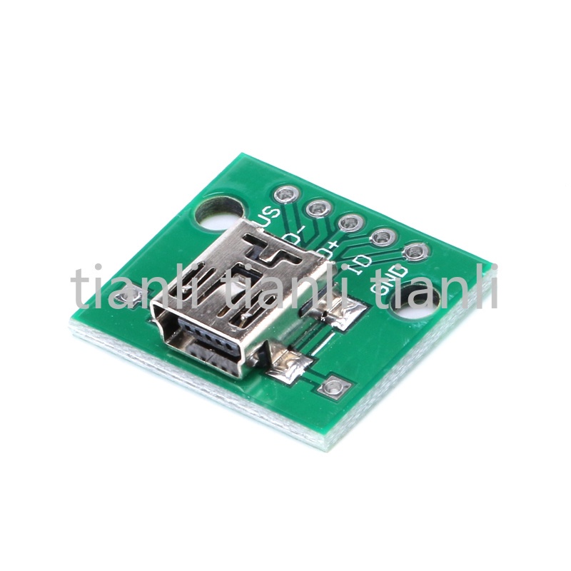2/5Pcs Mini USB to DIP 2.54mm Adapter Connector Module Board Panel ...