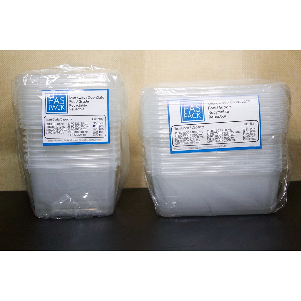Fas Pack Square Microwavable Food Container (10pcs) | Shopee Philippines