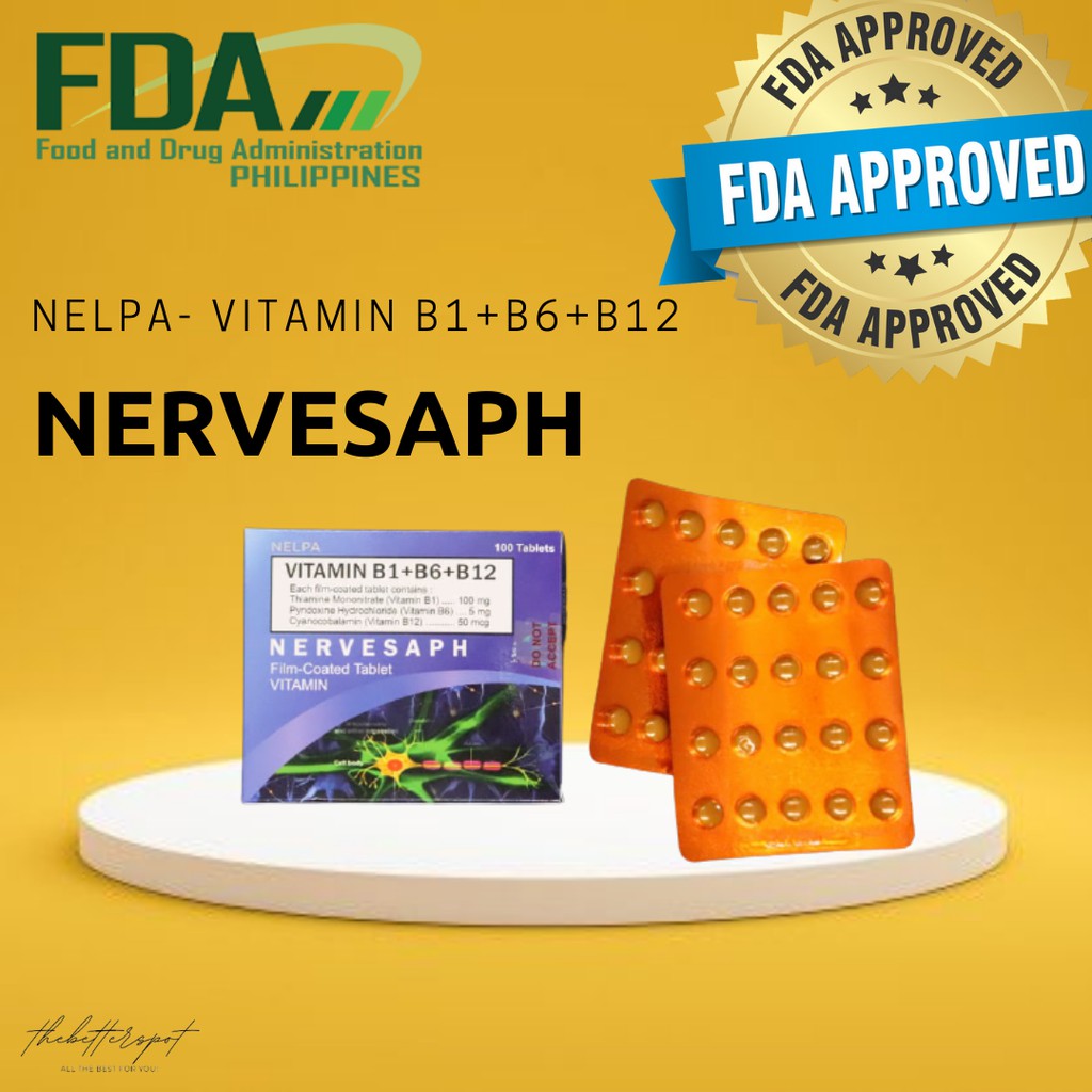 Nervesaph (Vitamin B1+B6+B12) Film-Coated Tablet (100 tablets ...