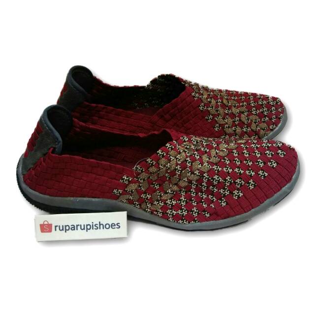 Lulia VS 106 Maroon Knitted Shoes | Shopee Philippines