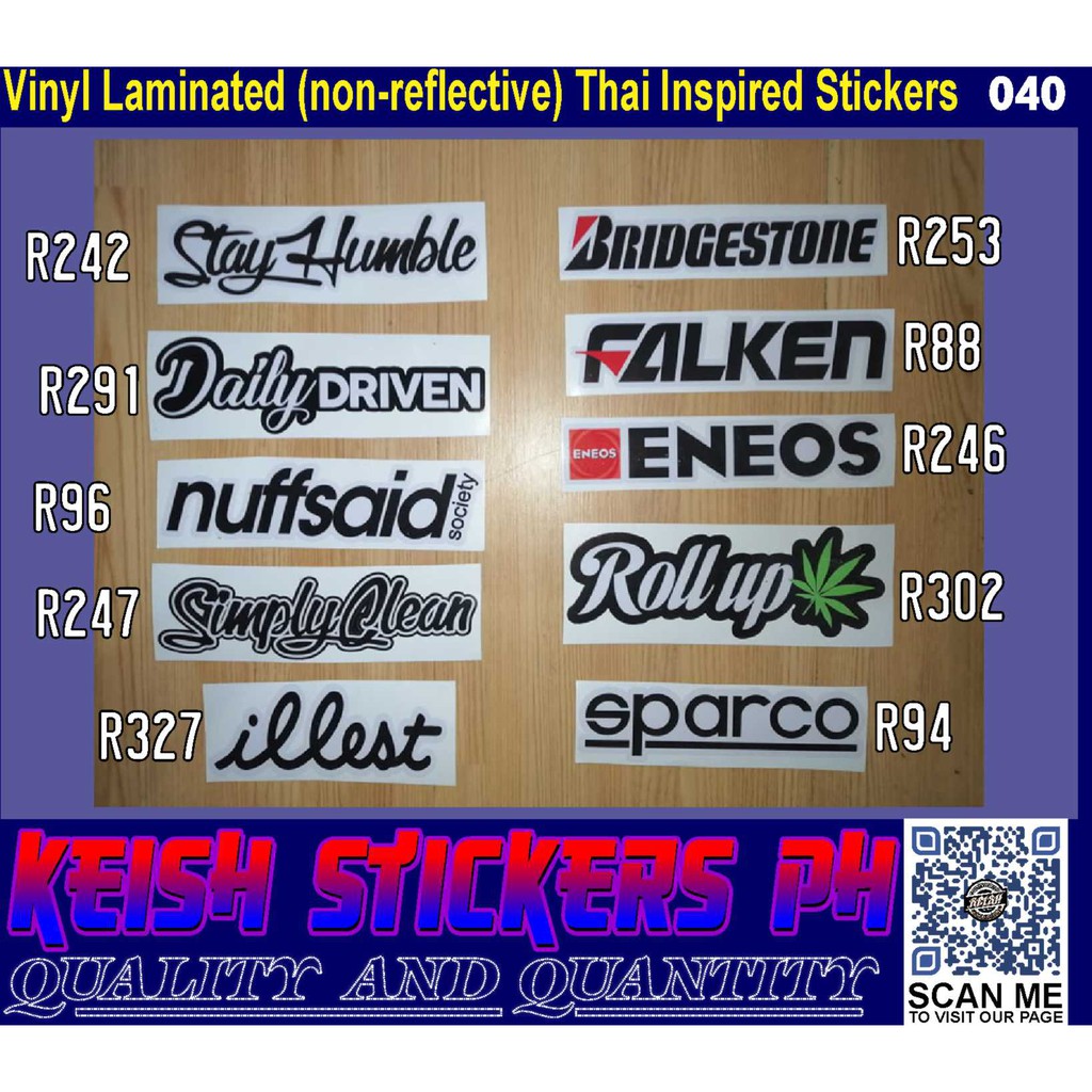 Vinyl Laminated Stickers 040 | Shopee Philippines