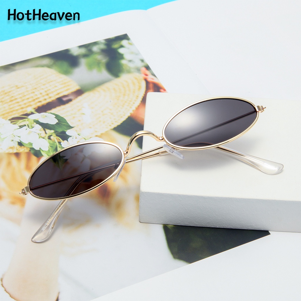 6 Styles Unisex Fashion Small Oval Silver Frame Anti UV Sunglasses ...