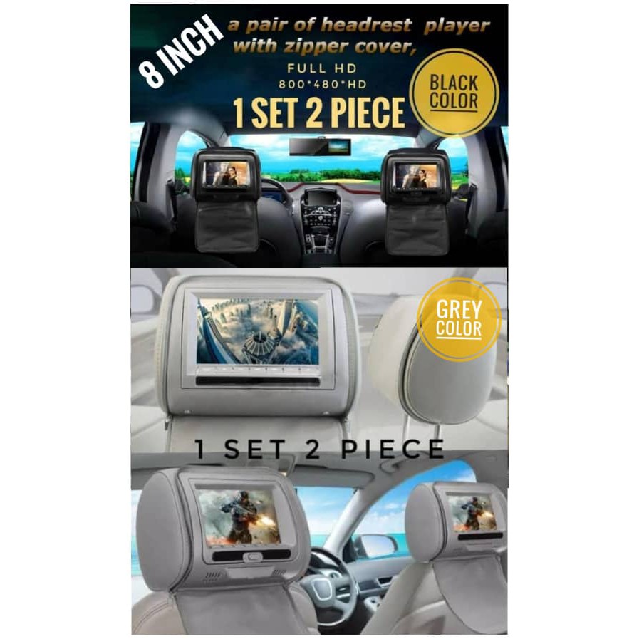 8Inch Car Headrest Monitor Car Head Pillow Monitor Axia Myvi Saga vvt ...