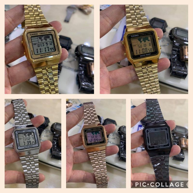 Casio digital watch stainless steel water resistant with complete ...