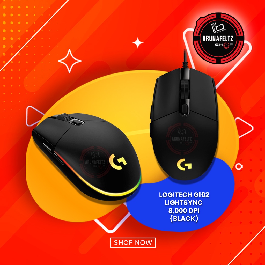 LOGITECH G102 LIGHTSYNC GAMING MOUSE BLACK | Shopee Philippines