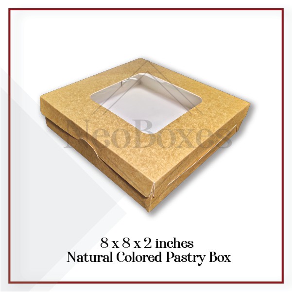 NeoBoxes | 8x8x2" Natural Pastry Box, 20s | Shopee Philippines
