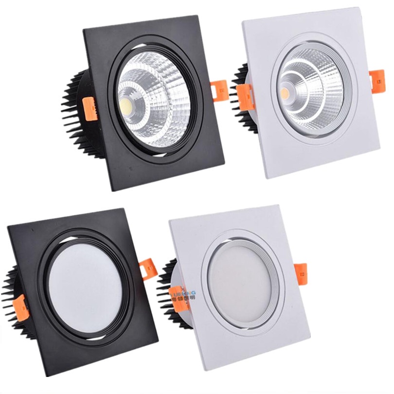 square LED ceiling COB Downlight Dimmable ac110 240V 7w 9W 12W 15w ...