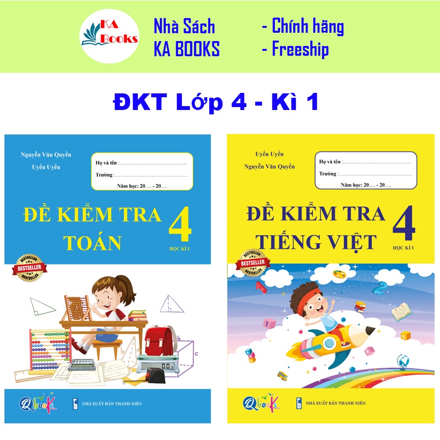 Books - Combo Math and Vietnamese Tests 4 - Semester 1 (2 books ...