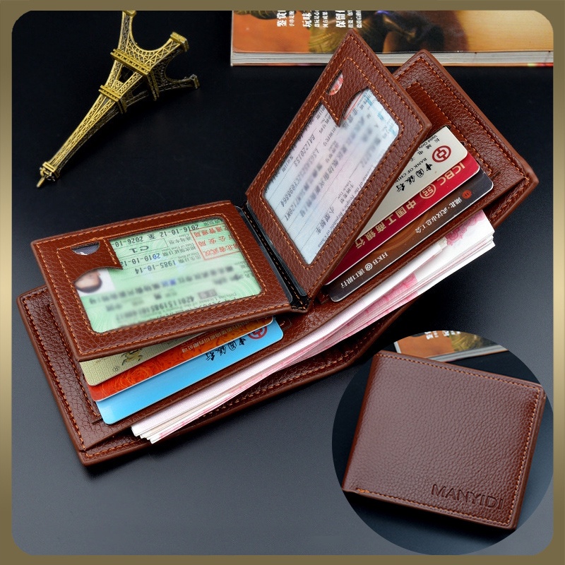 Mens Driver's License Wallet Retro Trifold Short Wallet for Men Soft ...