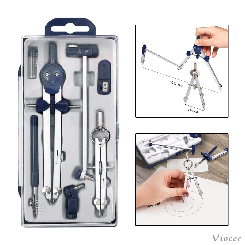 [12] 7Pcs/Set Professional with Wheel and Lock for Geometry, Drafting ...