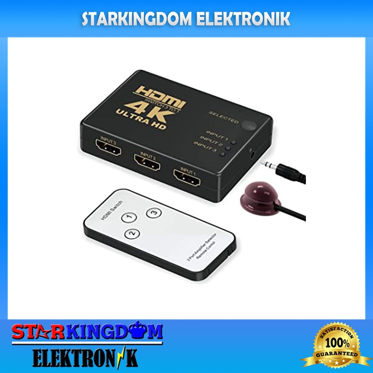 Hdmi Selector Switcher 3in1 3 Input To 1 TV Output 1080p Plus Remote ...