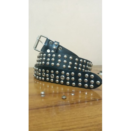 Eightball mushroom silver belt / punk belt / spike belt | Shopee ...