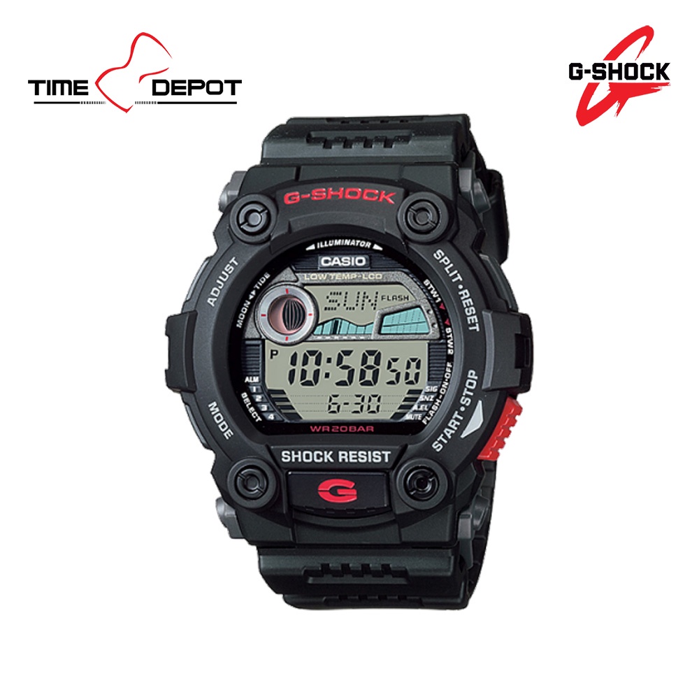 Casio G-Shock G-7900-1DR Standard Digital Black Resin Strap with Tide ...