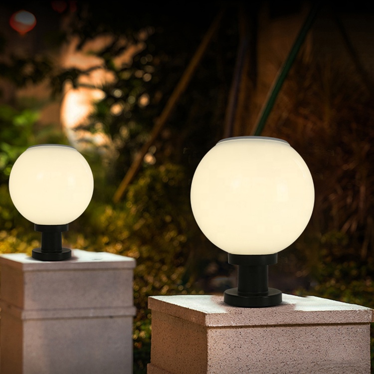 KSL Gate Pillar Garden Solar Stigma Light Pillar Light Solar Round Bulb ...