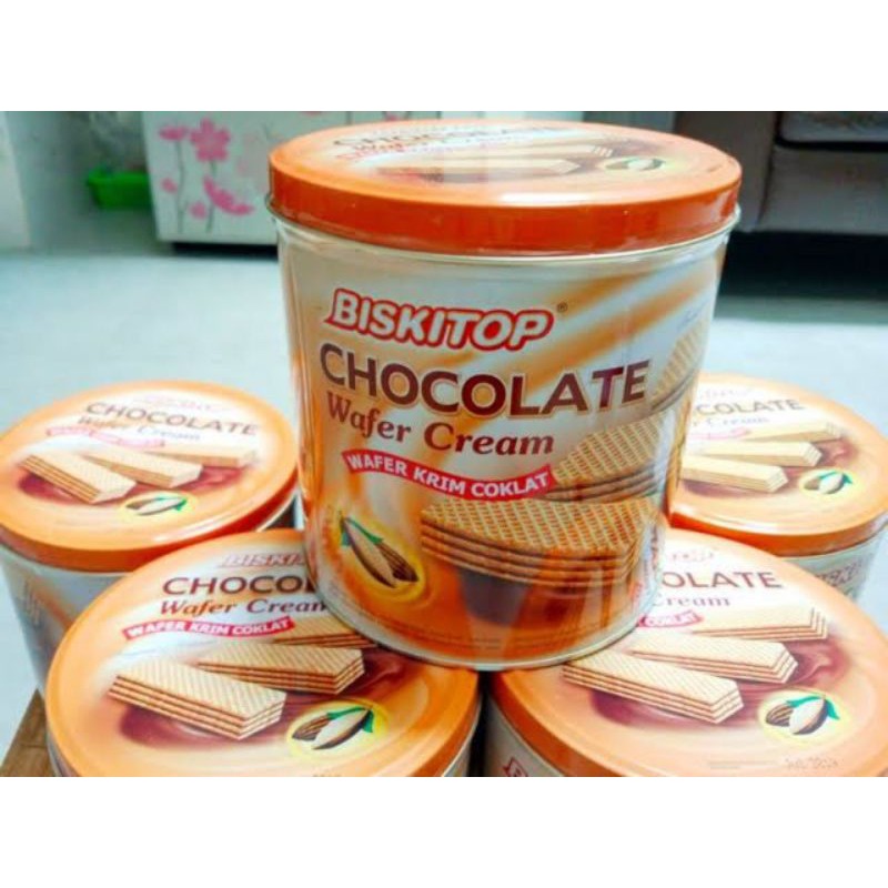 Biskitop Single Round Wafer Cream 500gr Chocolate-biskiit Delicious ...