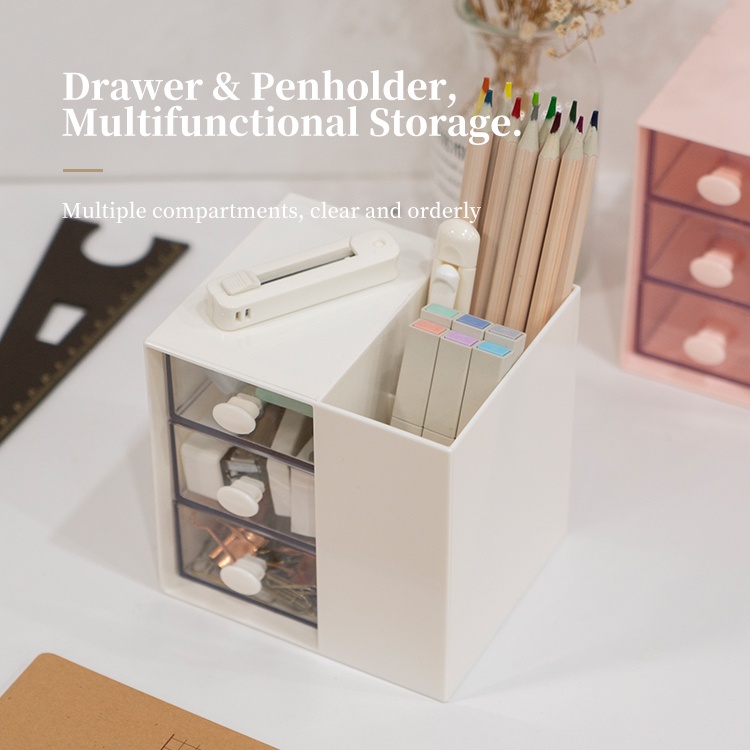 Plastic Large Multifunction Table Pen Holders with Drawer | Shopee ...